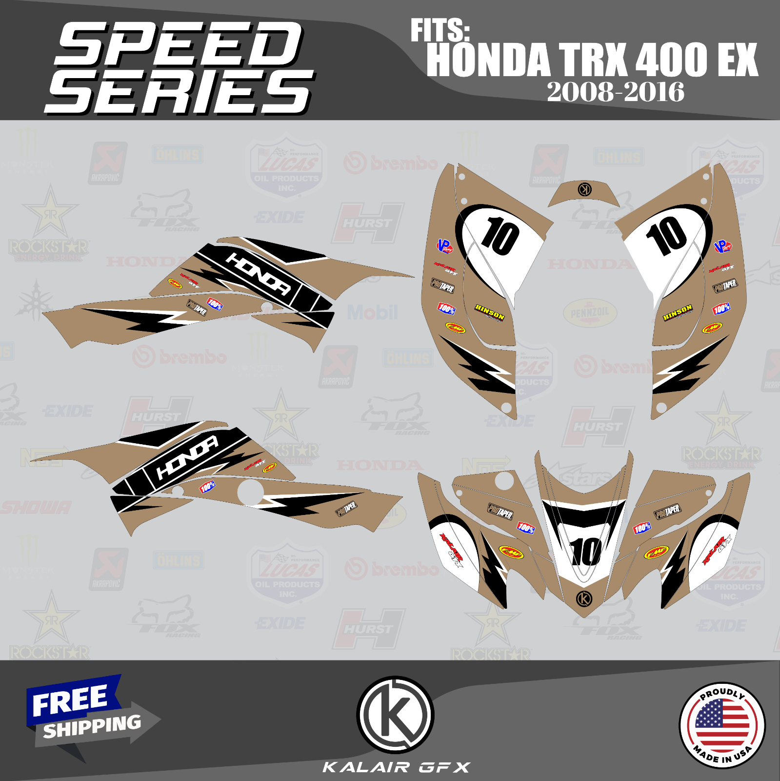 Graphics Kit for HONDA TRX400EX TRX 400EX (2008-2016) 16 Mil Speed ...