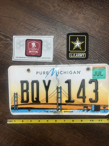 MICHIGAN MACKINAC BRIDGE LICENSE PLATE. sale Helps Wounded WARRIORS. Ex ...