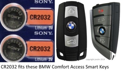 Replacement Battery for BMW Smart Remote Key Fob Sony/MURATA CR2032 2 ...