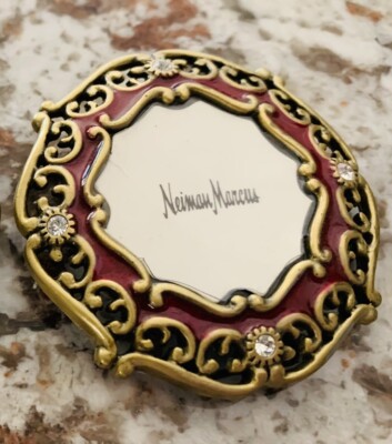 Jay Strongwater Red Enamel Round Swarovski Crystal Mini Picture Frame ...