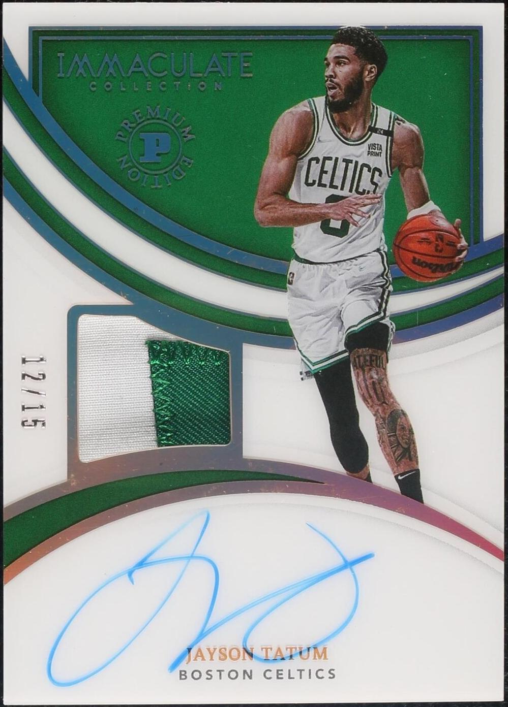 2021-22 Panini Immaculate Collection - Patch Autographs Jayson Tatum # ...