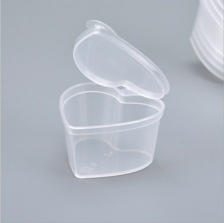 10 Pcs Mini Clear Plastic Heart Shape Storage Box Case Container Bead ...