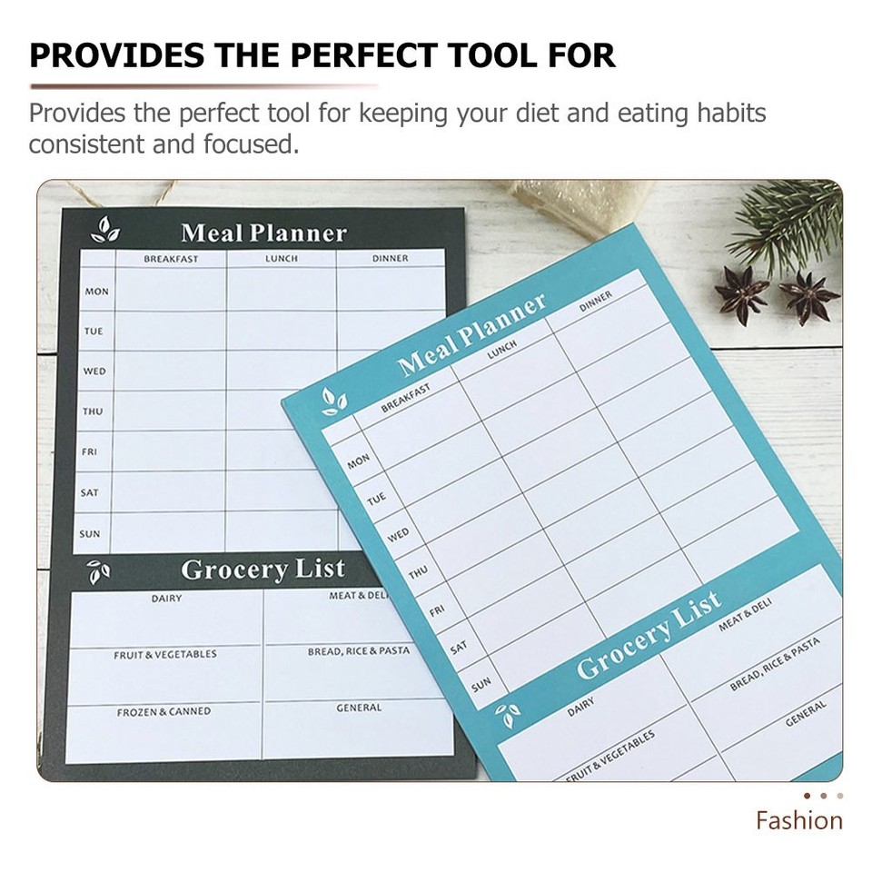 2Pcs Diet Tearable Notebook Meal Planner Household Weekly Calendar Diet ...