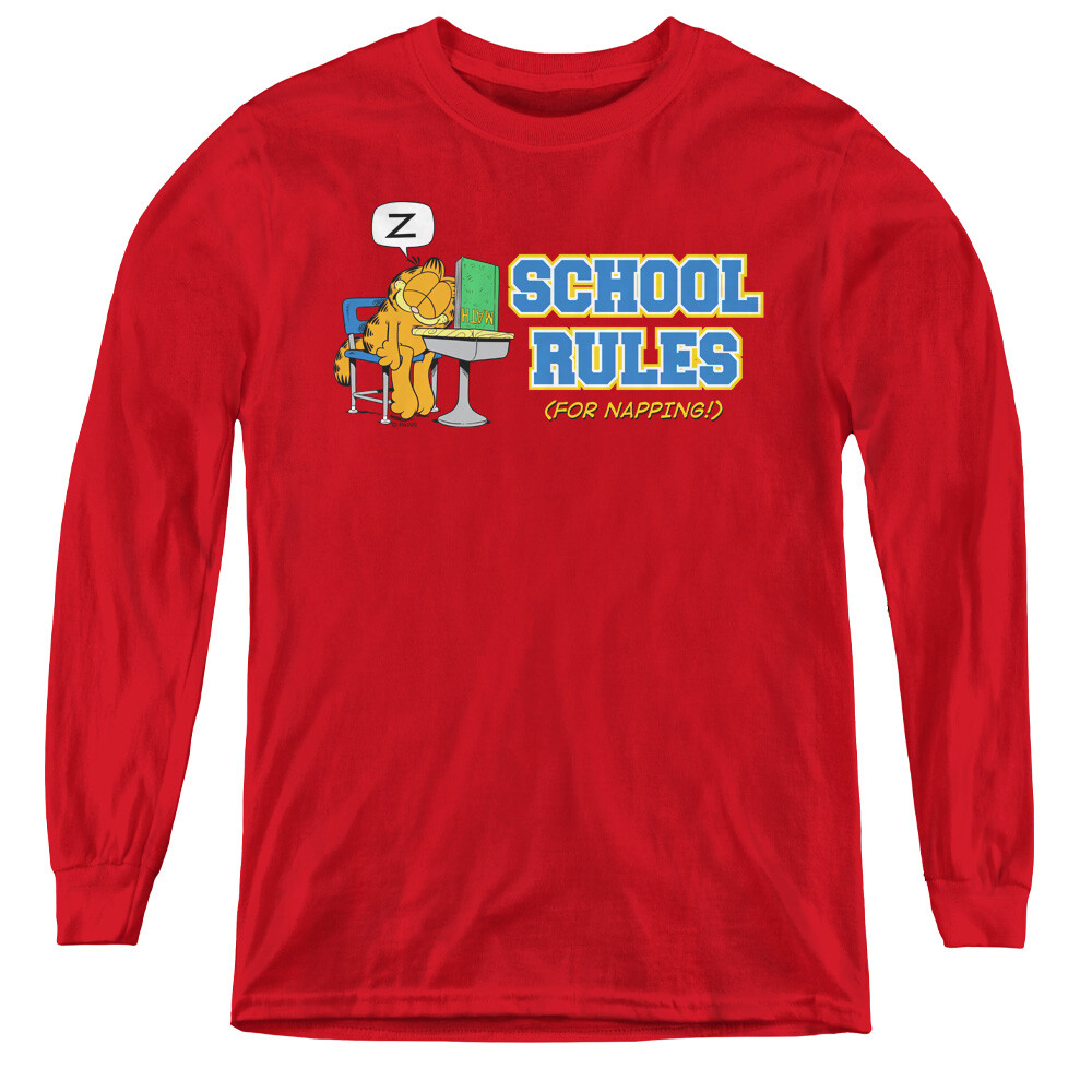Garfield "School Rules" Pullover Hoodie, Sweatshirt or Long Sleeve T ...