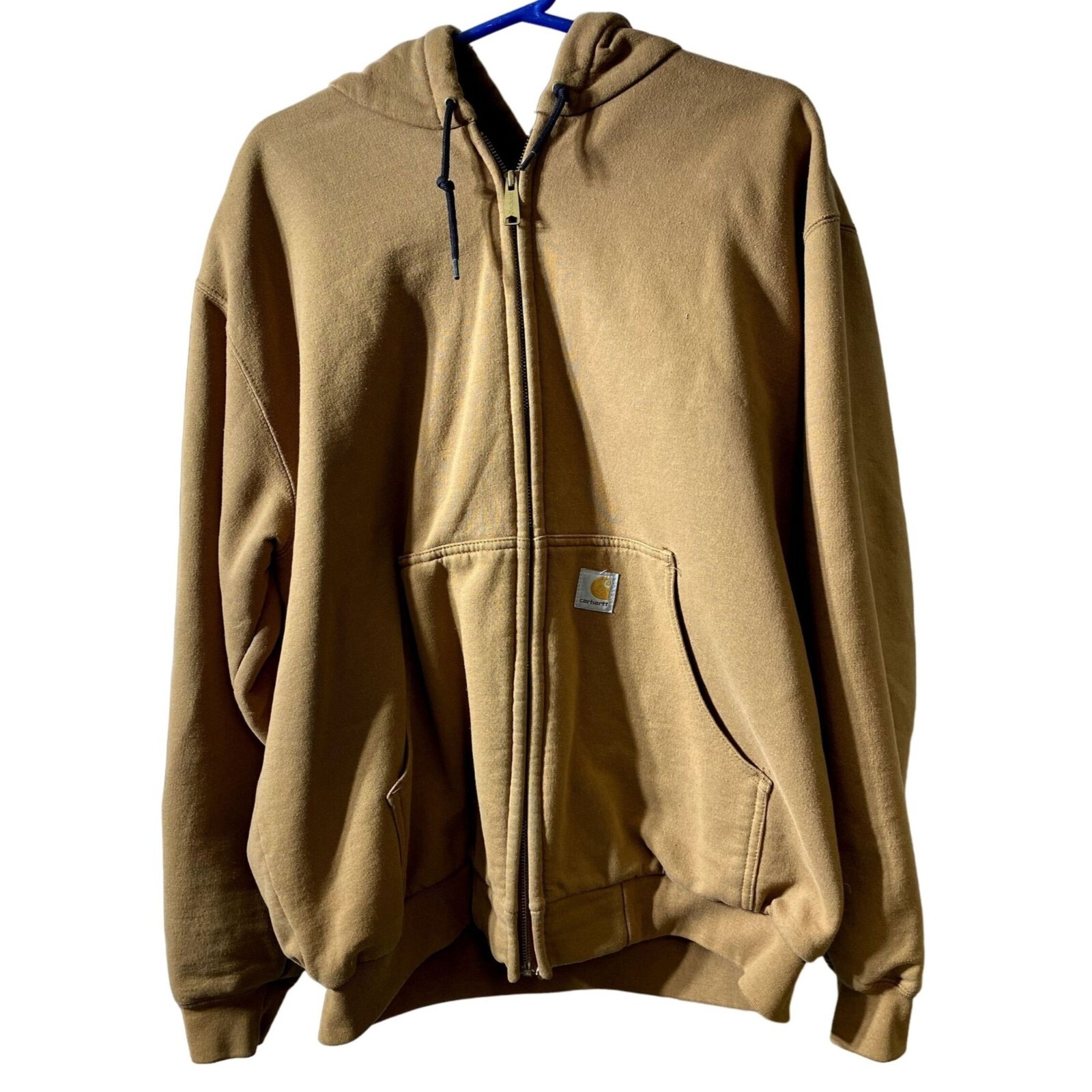 Carhartt J149BRN Hooded Work Jacket Brown Size Large - Gem