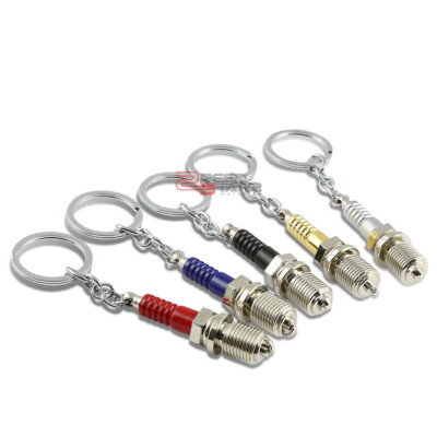 RACE CAR IGNITION COIL ENGINE SPARK PLUG METAL KEYCHAIN KEY CHAIN RING ...