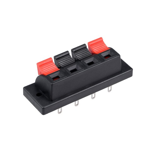 4 Way Jack Socket Spring Push Release Connector Speaker Terminal Strip ...