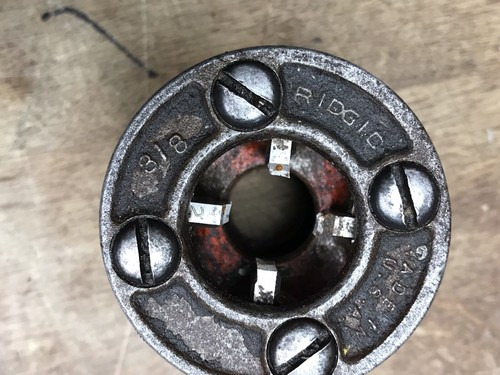 Vintage Rigid 3/8 Die Head Drop Head Pipe Threader Ratchet Hand Tool ...