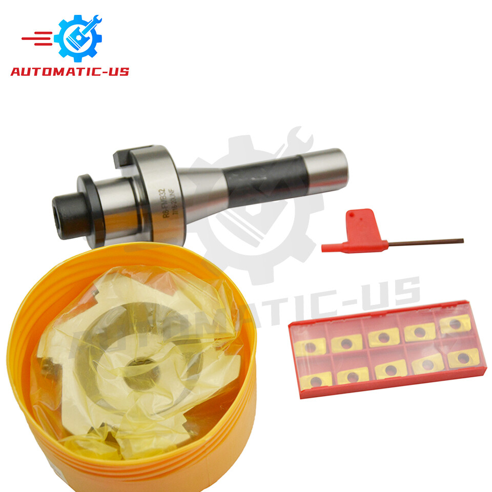 4" 90 Degree Indexable Face Shell Mill Cutter, R8 Arbor with APMT1604 ...