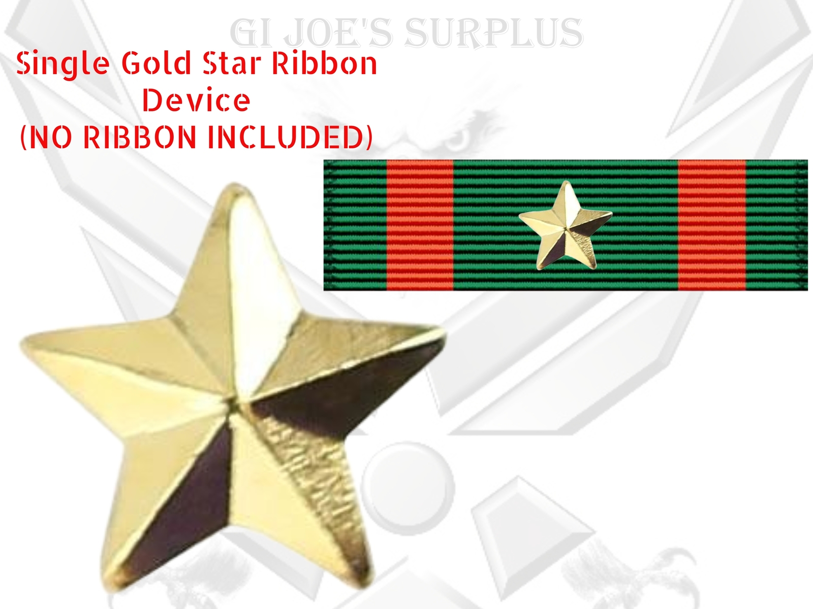 New Single Pronged 3/16" Gold Star Device for Military Medals Ribbons ...