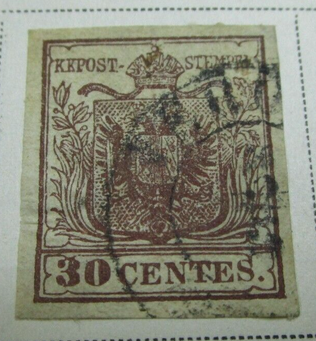 Austria Lombardy-Venice Stamp 1850 30 Centes StampBook3-67 | eBay