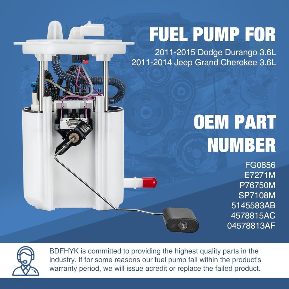 Fuel Pump Assembly Fits Dodge Durango Jeep Grand Cherokee 2011-14 V6-3 ...