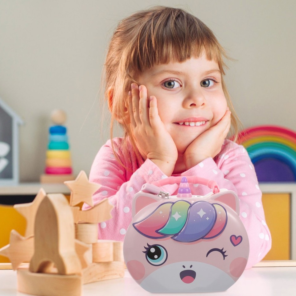 Little Girl Piggy Bank Coin Counting Toddler Play Childrens Safe | eBay ...