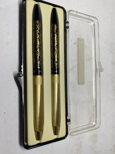 Vintage 14k Gold Filigree Ballpoint Black Gold Pen Box Set Of 2 Need ...