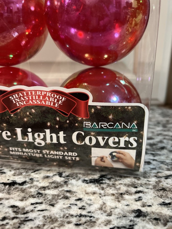 Vintage Barcana Festive Shatterproof Light Covers 8 Bulbs Reds ...