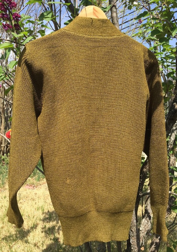 Vintage 1940's WWII US Army Military V Neck Heavy Wool Uniform Sweater ...