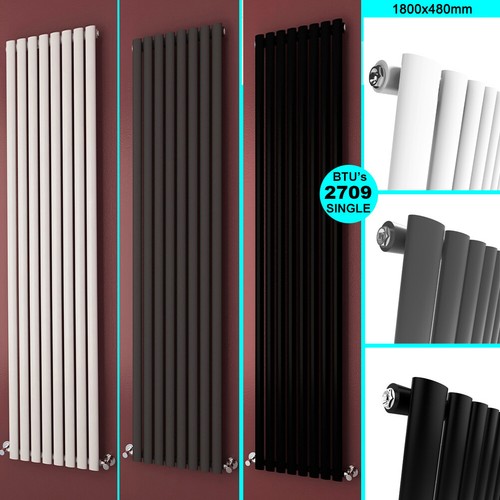 Oval Column Designer Radiator Mirror Horizontal Vertical Central ...