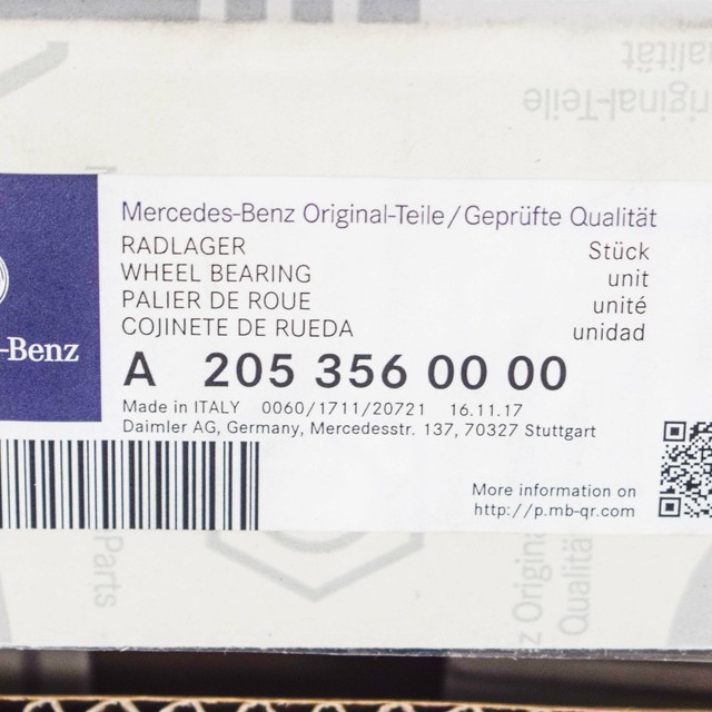 OEM Mercedes-Benz C-class W205 AMG C63 Rear Wheel Bearing A2053560000 ...