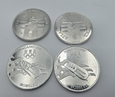 Lot Of 4 1996 & 1998 USA Olympic Coins General Mills Gymnastics Rowing ...
