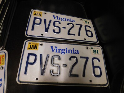 Virginia License Plates Expired Tags VA # PVS-276 | eBay