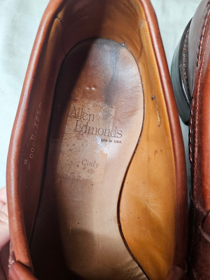 Allen Edmonds Cody Loafers Mens 8 D Brown Leather Tassel Kiltie Woven ...