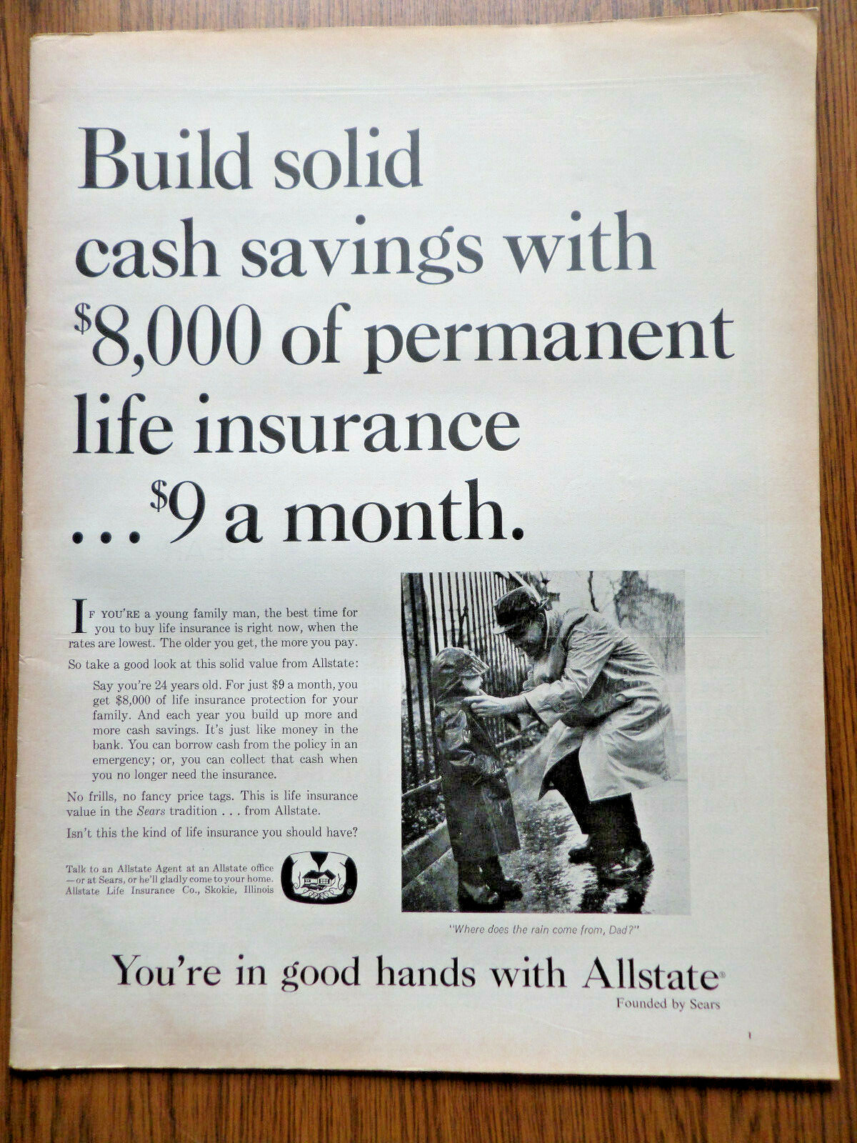 1966 Allstate Insurance Ad Build Solid Cash Savings with $8000 ...