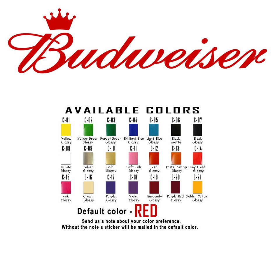 Budweiser Logo Vinyl Decal Sticker Window Storage Beer Breweriana USA ...