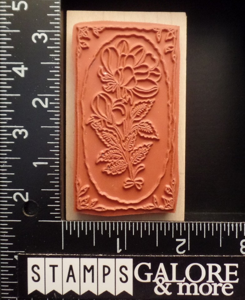 PAPER PARACHUTE RUBBER STAMPS BOTANICAL GARDEN FLOWERS LEAVES FRAME # ...