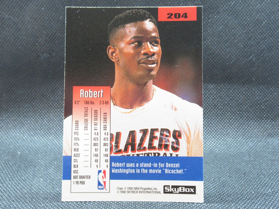 1992-93 SkyBox Portland Trail Blazers Basketball Card #204 Robert Pack ...