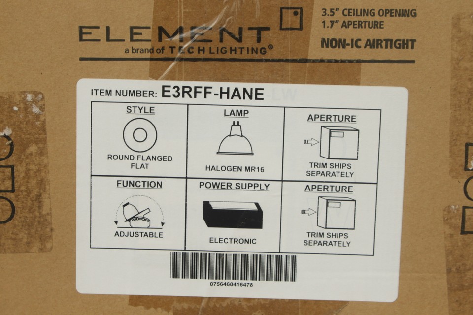 Tech Lighting Element E3RFF-HANE Round Recessed Light Fixture | eBay