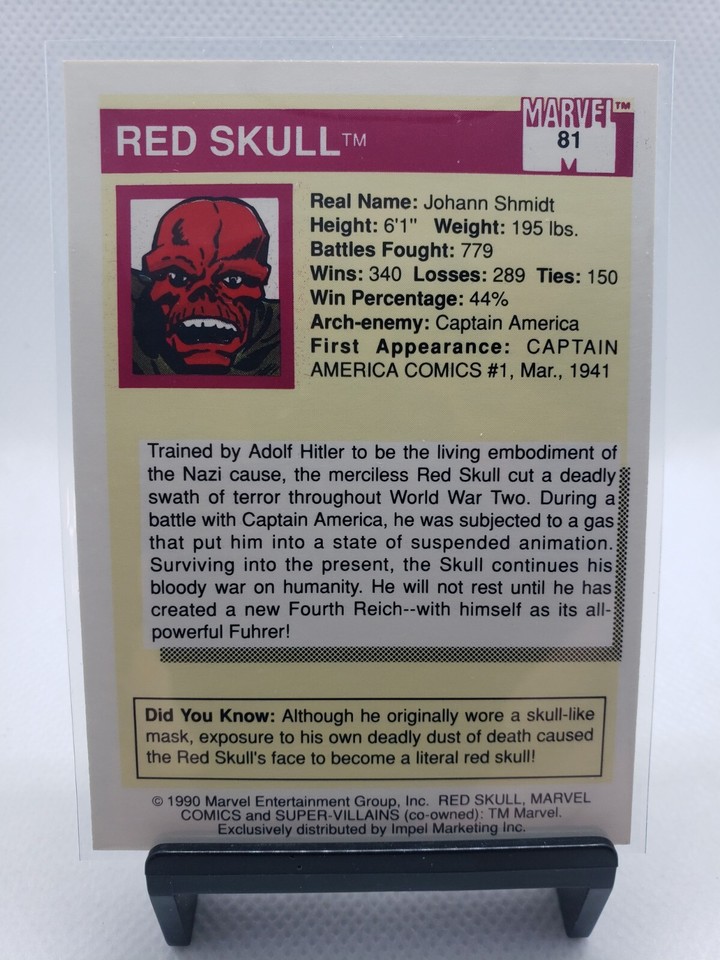 1990 Impel Marvel Red Skull #81 | eBay