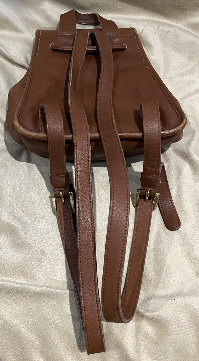 COACH Vintage Light Brown Leather Drawstring Turnlock… - Gem