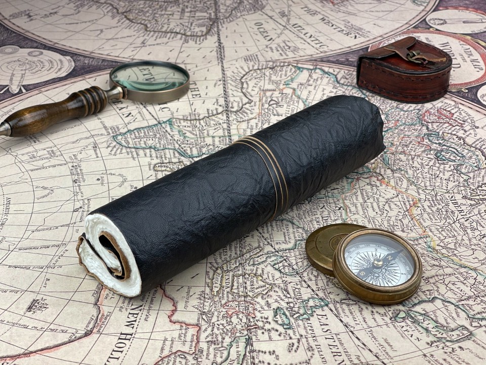 9x6" Vintage Handmade Scroll Leather Journal Travel Diary Leather Bound ...