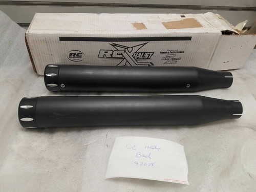 RCX Slip on mufflers Harley Dyna Billet tips RC Exhaust 2010^ Rival ...