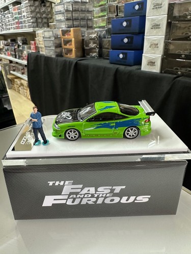 MITSUBISHI ECLIPSE GREEN FAST & FURIOUS WITH FIGURE 1/64 CAR BY FAST ...