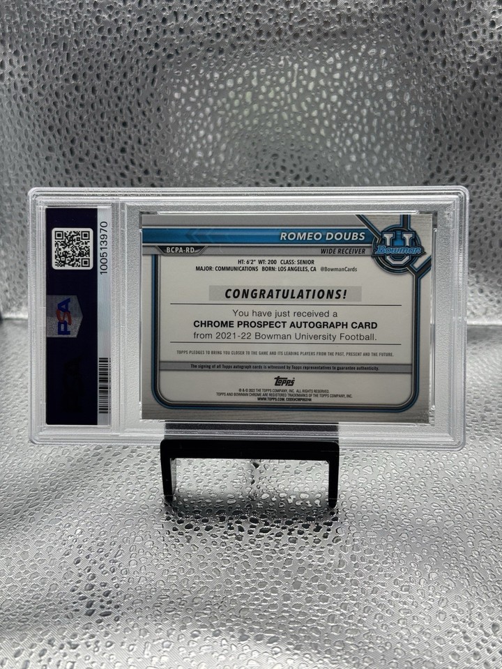 2021 BOWMAN UNIVERSITY CHROME PROSPECT AUTOS #RD ROMEO DOUBS 39/99 PSA ...