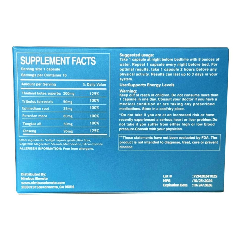 Men's Performance Enhancement Capsules | Fast-Acting Results | 10 Blue ...