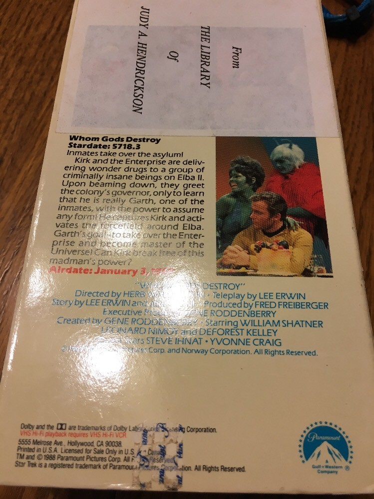 Star Trek Whom Gods Destroy VHS | eBay
