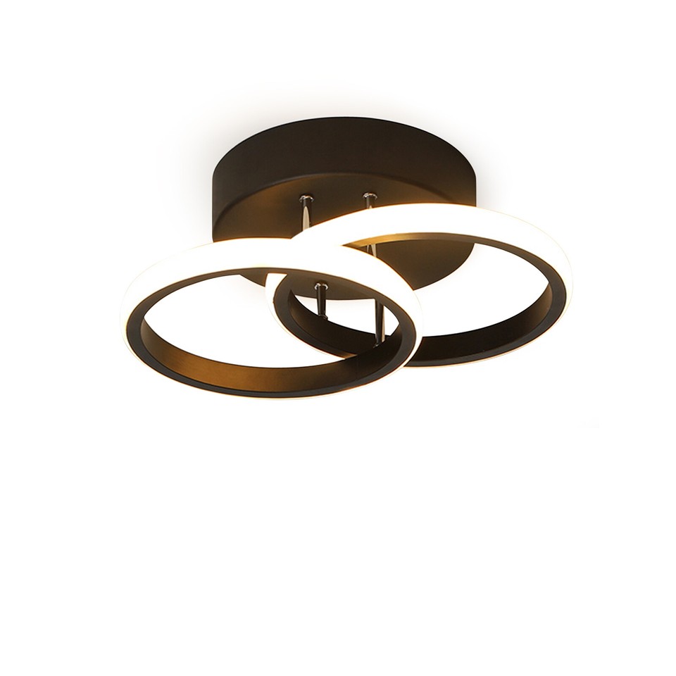 Modern Black Ceiling Light LED Acrylic Lamp Flush Mounted Chandelier ...