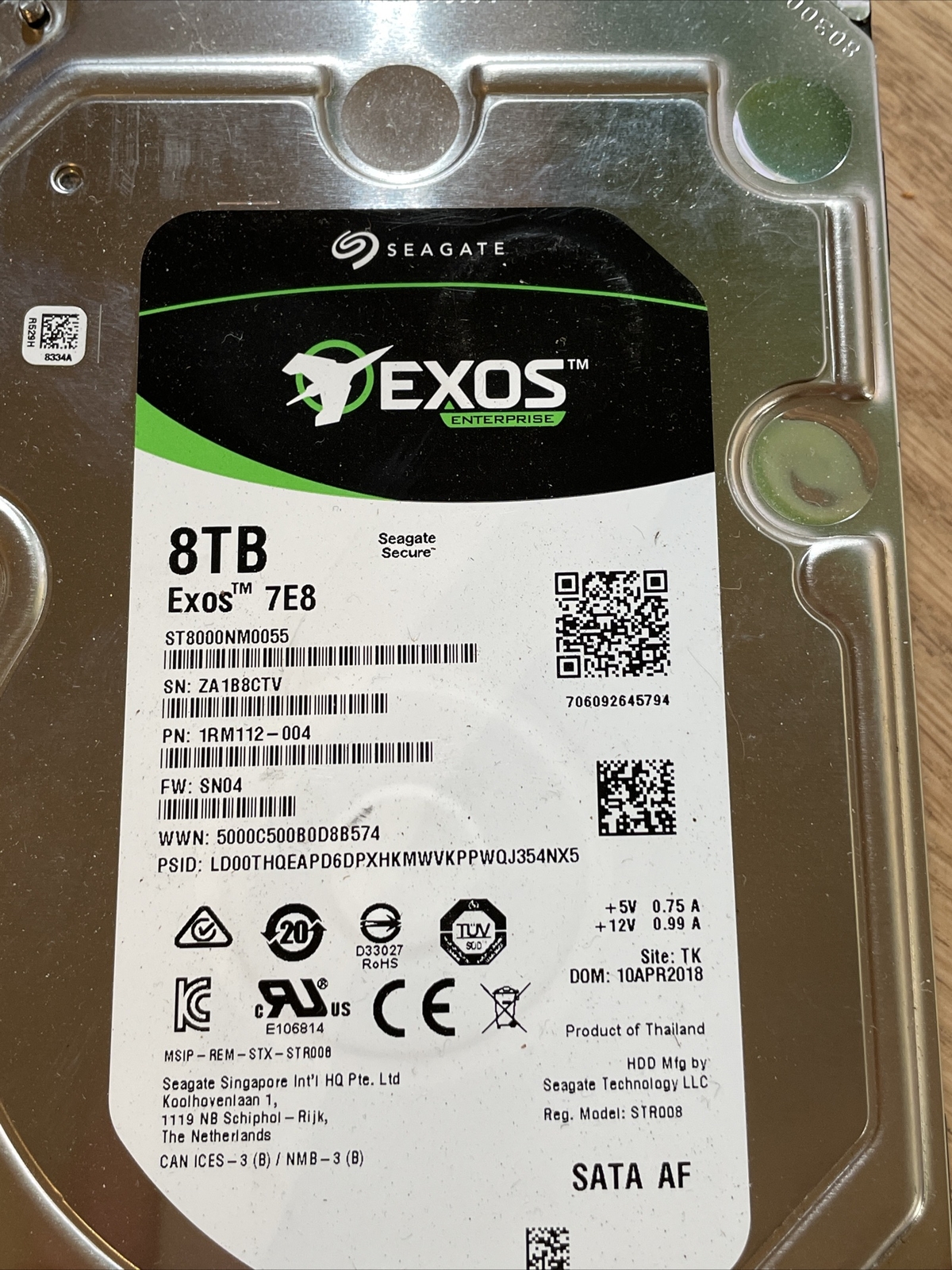 Seagate Exos 7E8 8TB 3.5" Enterprise Capacity 6Gbps Internal HDD 1RM112 ...