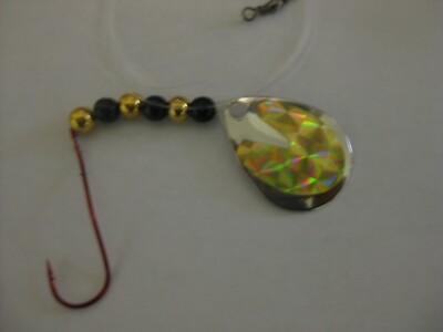Walleye Red Slow Death Hook Spinner Blade Blades Rigs (Holographic Gold ...