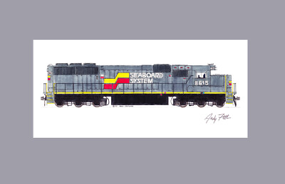 Seaboard System SD50 #8615 11"x17" Matted Print Andy Fletcher signed | eBay