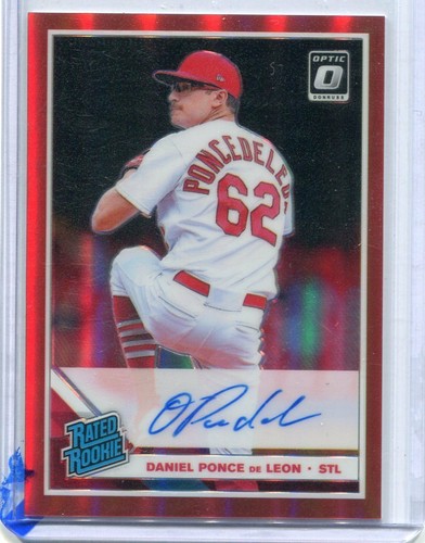 2019 Optic Red Prizm Rated Rookie Autographs Daniel Ponce de Leon Auto 47/50 | eBay