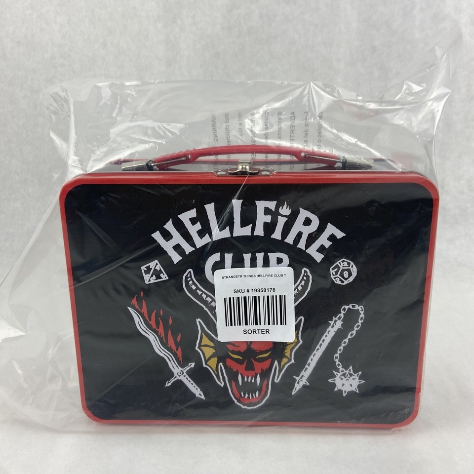 Stranger Things Hellfire Club Tin Lunch Box Hawkins 1980's Eddie Munson ...