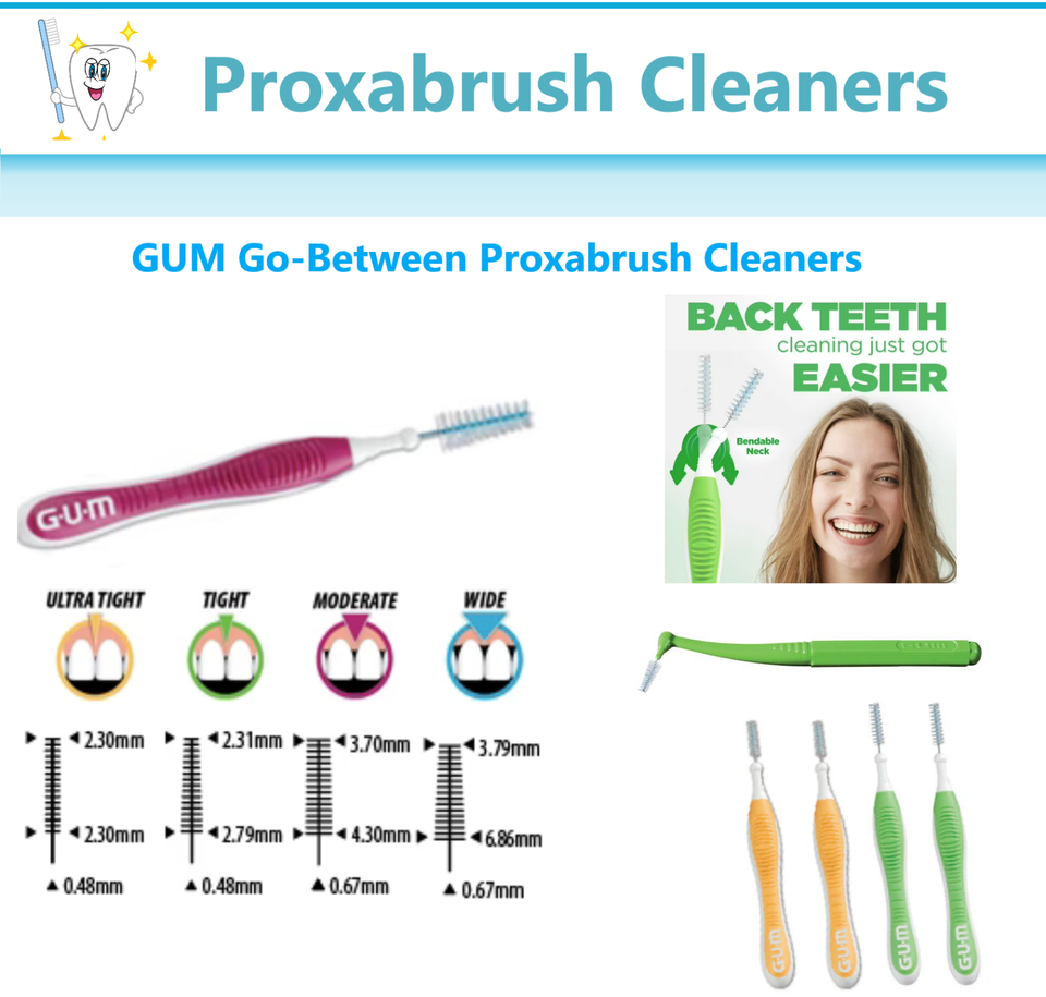 GUM Go-Betweens Proxabrush Interdental Brush Micro Tght Purple Patient ...