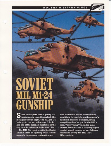 Mil Mi-24 Hind Gunship Russian Military Attack Helicopter Spec Sheet ...