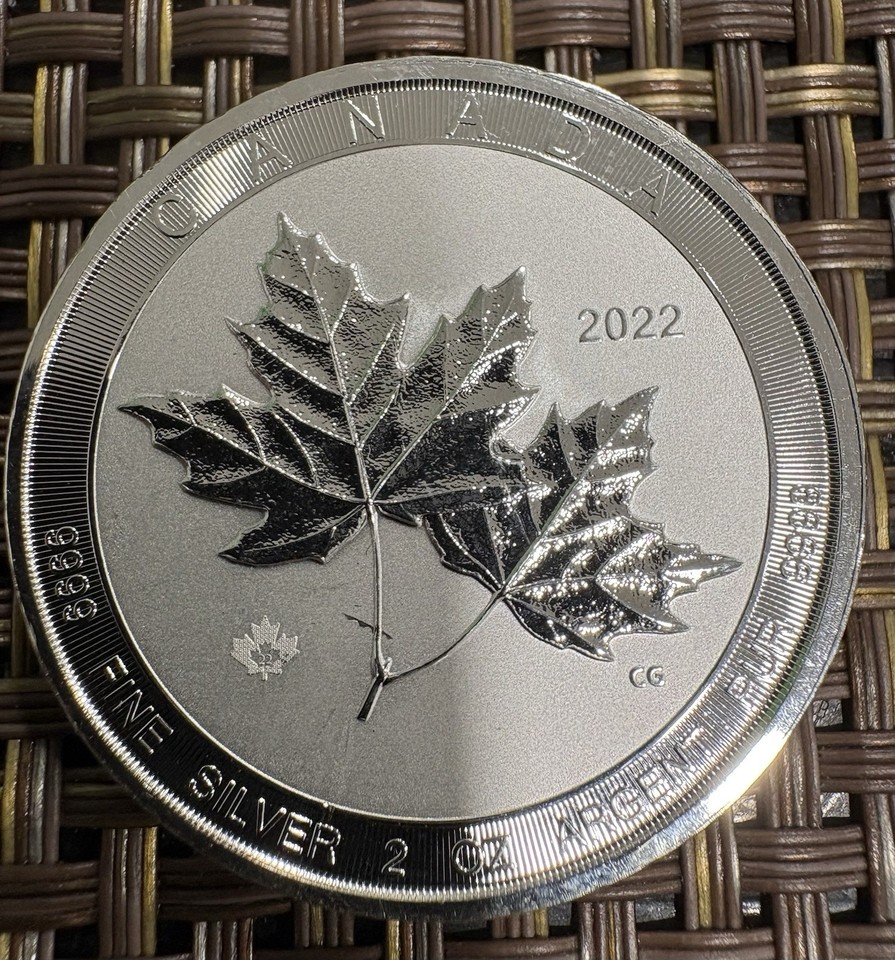 2022 2 oz Canadian Twin Maple Leaf, .999 Silver | eBay