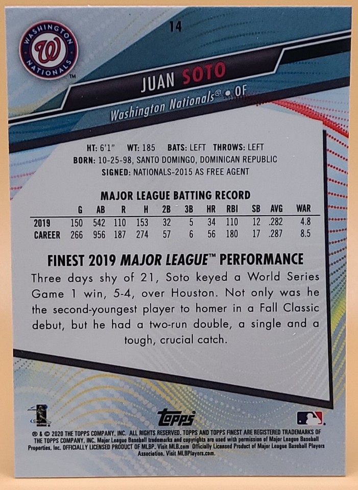 2020 Topps Finest Baseball (1-125) + INSERTS Finish set UP TO 25% OFF ...