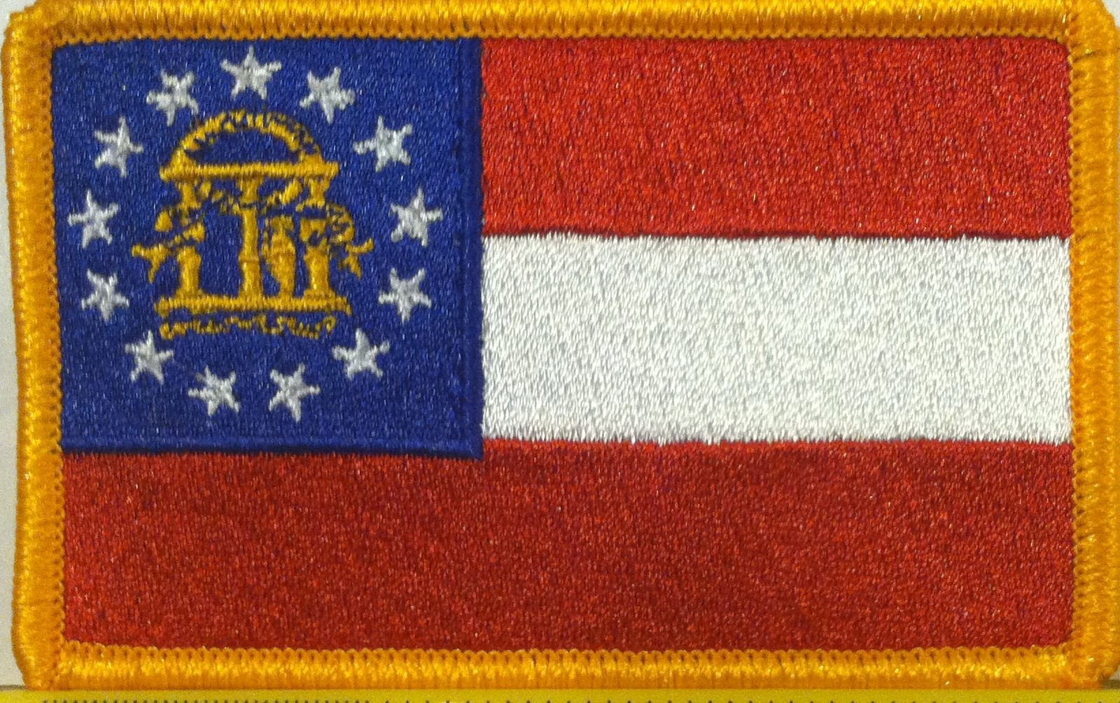GEORGIA STATE Flag Patch W/ Hook & Loop Fastener Gold Tactical Morale ...