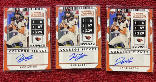 (4) JAKE LUTON 2020 Panini Contenders Draft Picks College Ticket AUTO ...